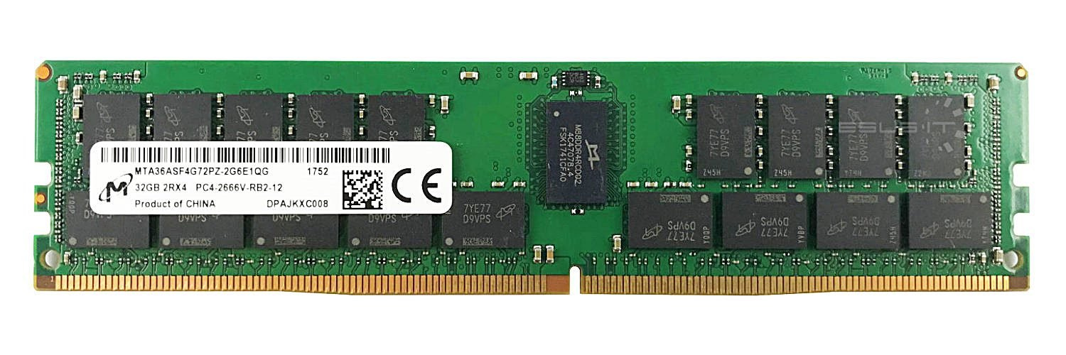 Memory RAM 1x 32GB Micron ECC REGISTERED DDR4 2Rx4 2666MHZ PC4-21300 ...